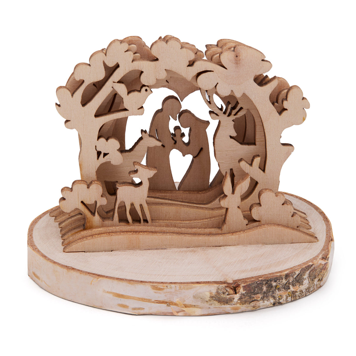 3D Wooden Nativity Scene in a Forest | MONDO CATTOLICO
