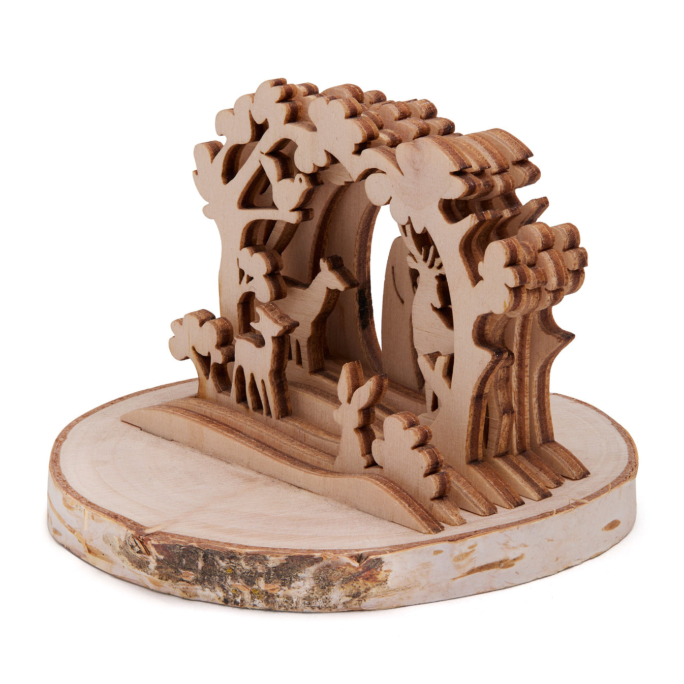 3D Wooden Nativity Scene in a Forest | MONDO CATTOLICO