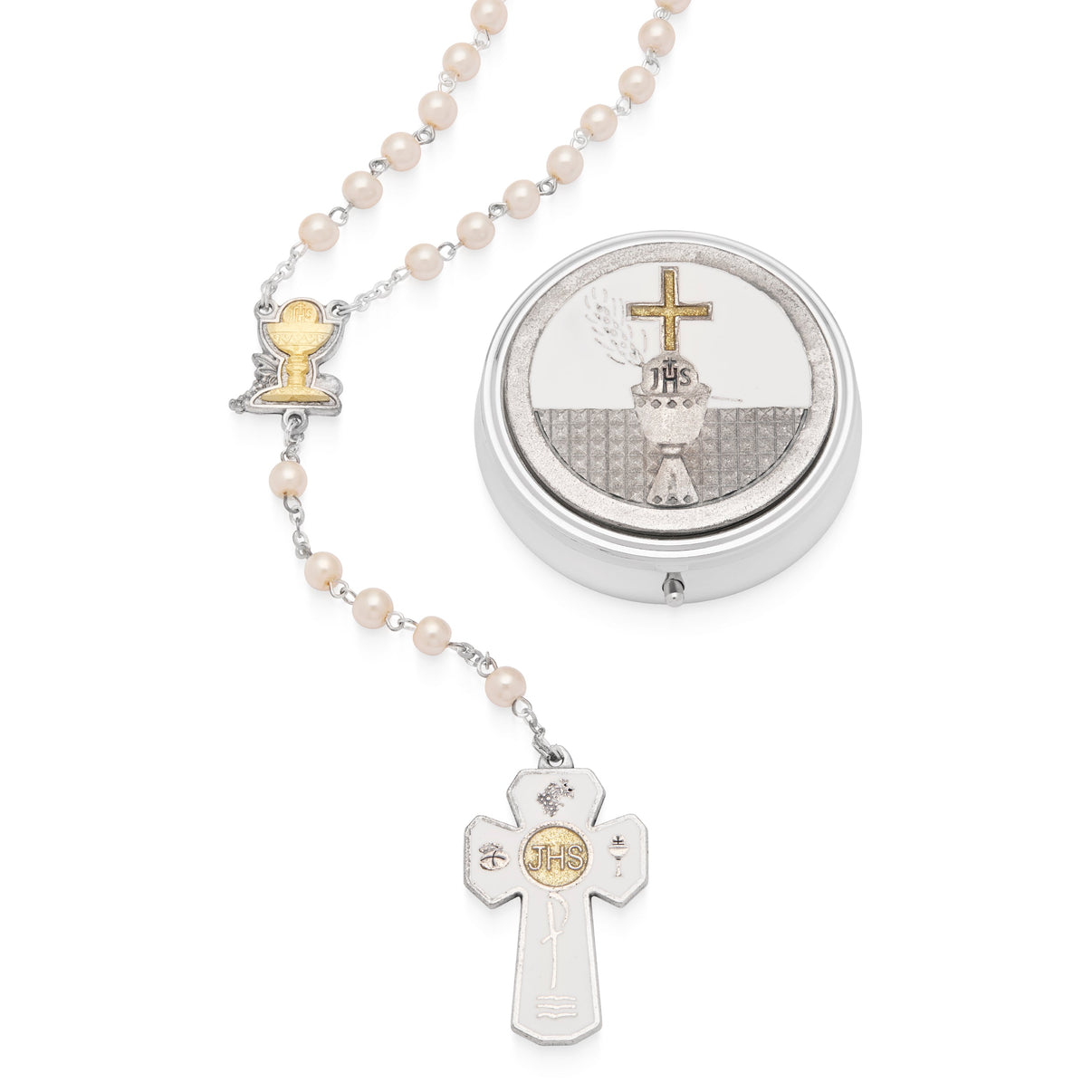 First Communion Rosary with the Chalice center Medal | MONDO CATTOLICO