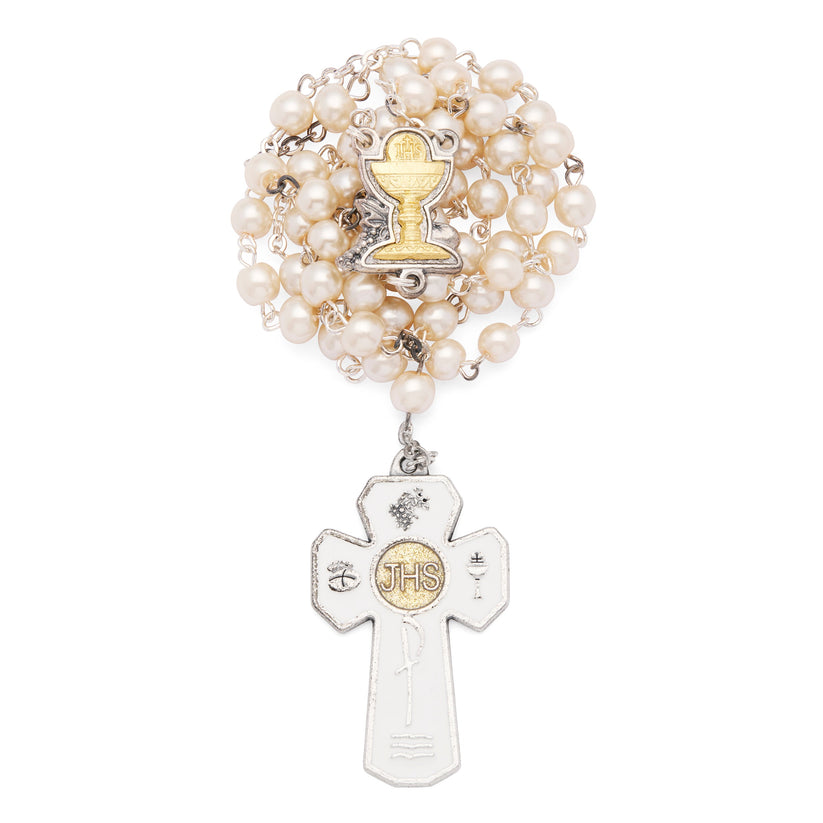 First Communion Rosary with the Chalice center Medal | MONDO CATTOLICO