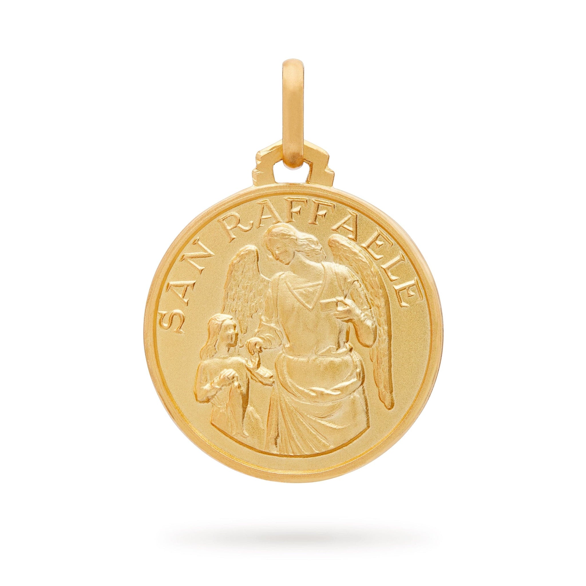 Yellow Gold Medal of St. Raphael the Archangel | MONDO CATTOLICO
