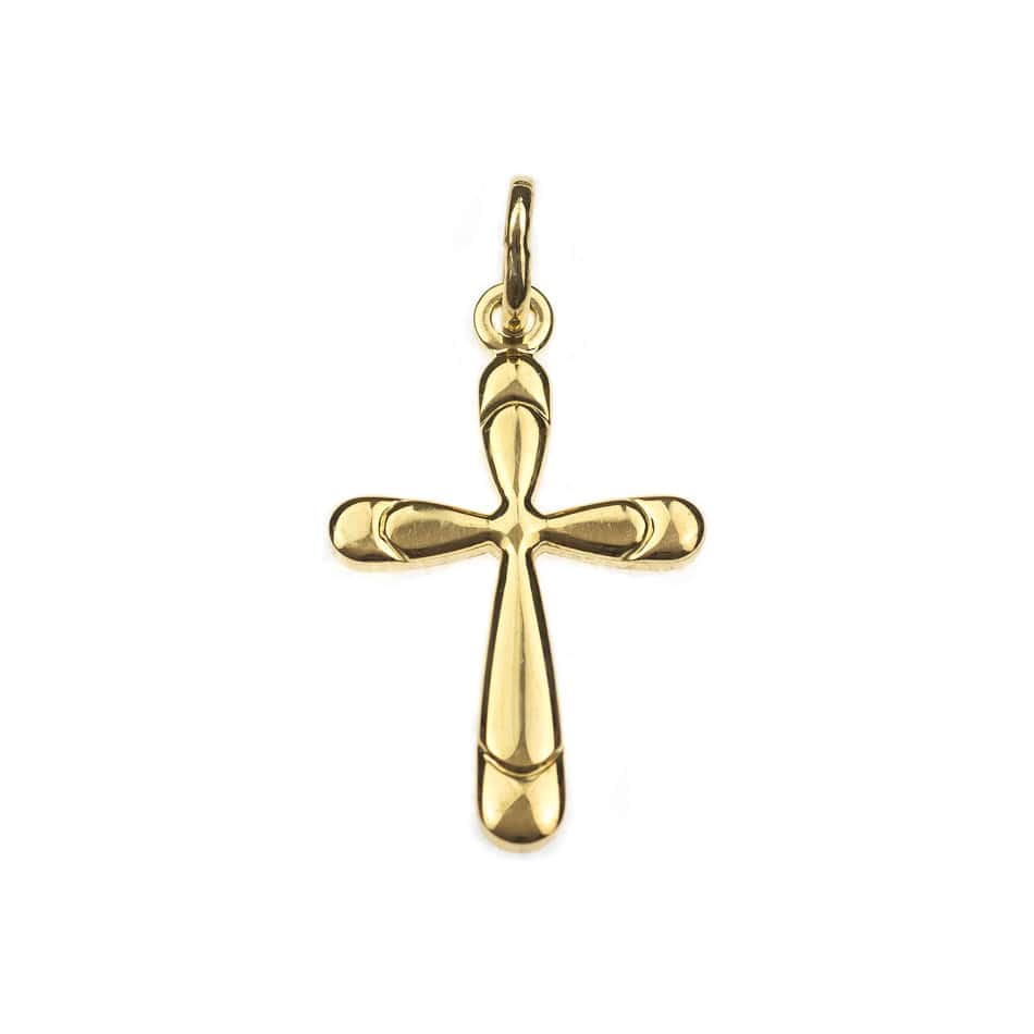 Gold Plated Rounded Cross | MONDO CATTOLICO