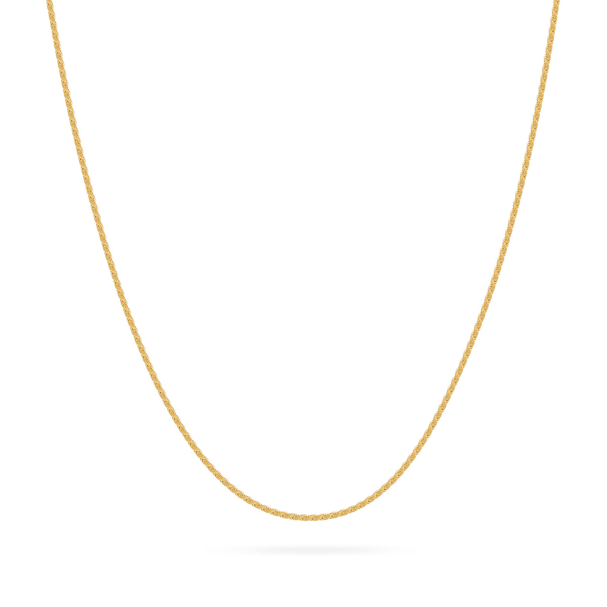 Gold-plated Sterling Silver Thin Torchon Chain Necklace | MONDO CATTOLICO