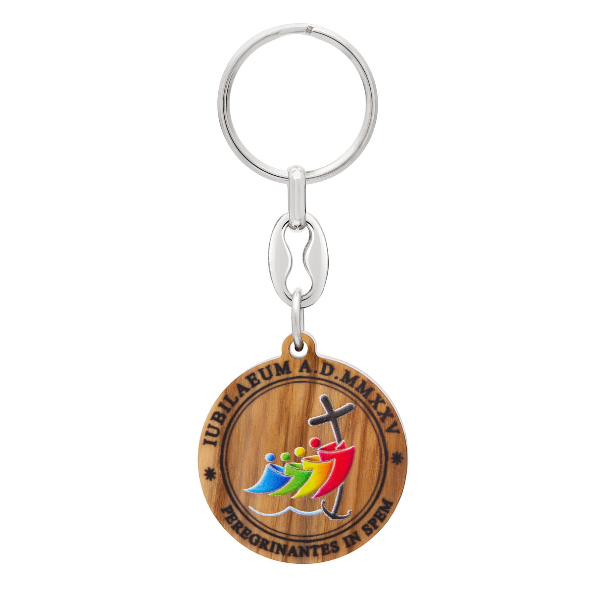 Jubilee 2025 Logo Engraved Wooden Keychain | MONDO CATTOLICO
