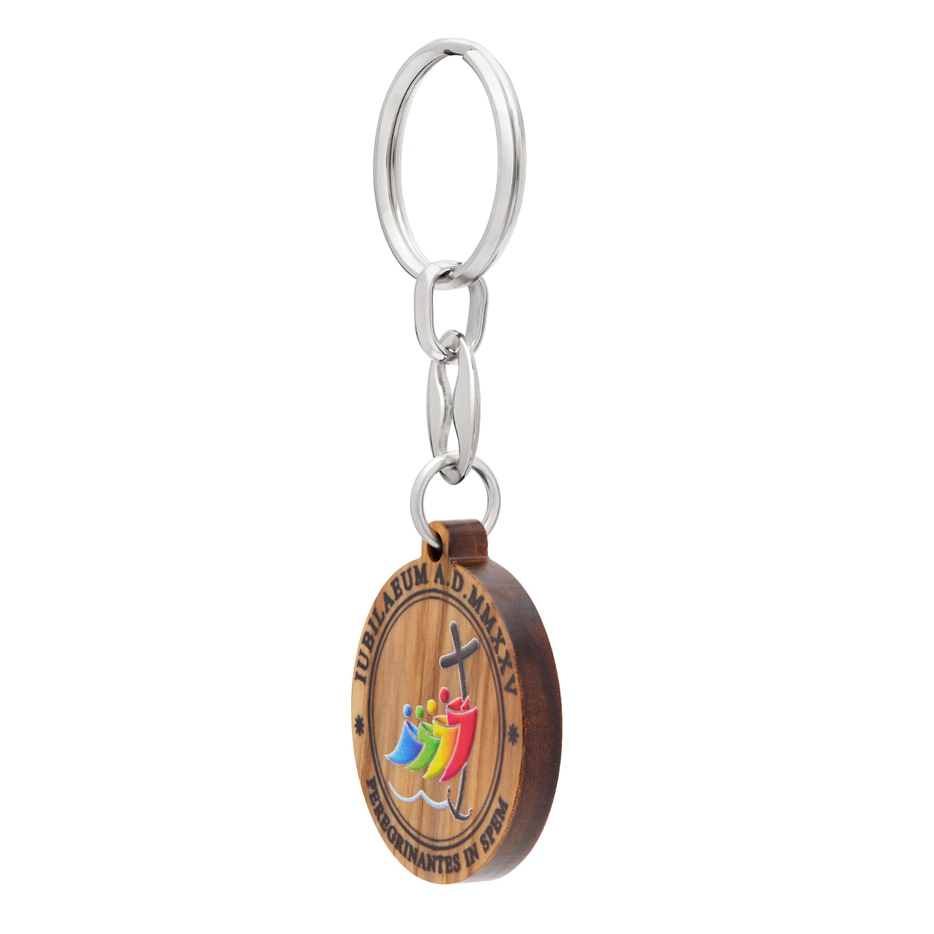 Jubilee 2025 Logo Engraved Wooden Keychain | MONDO CATTOLICO