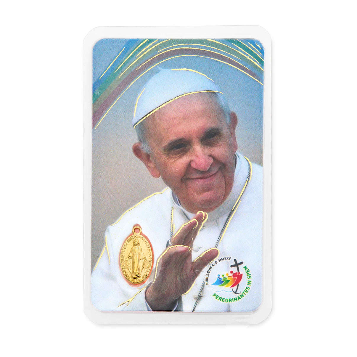 Laminated Holy Card with Pope Francis and Jubilee 2025 Logo | MONDO ...