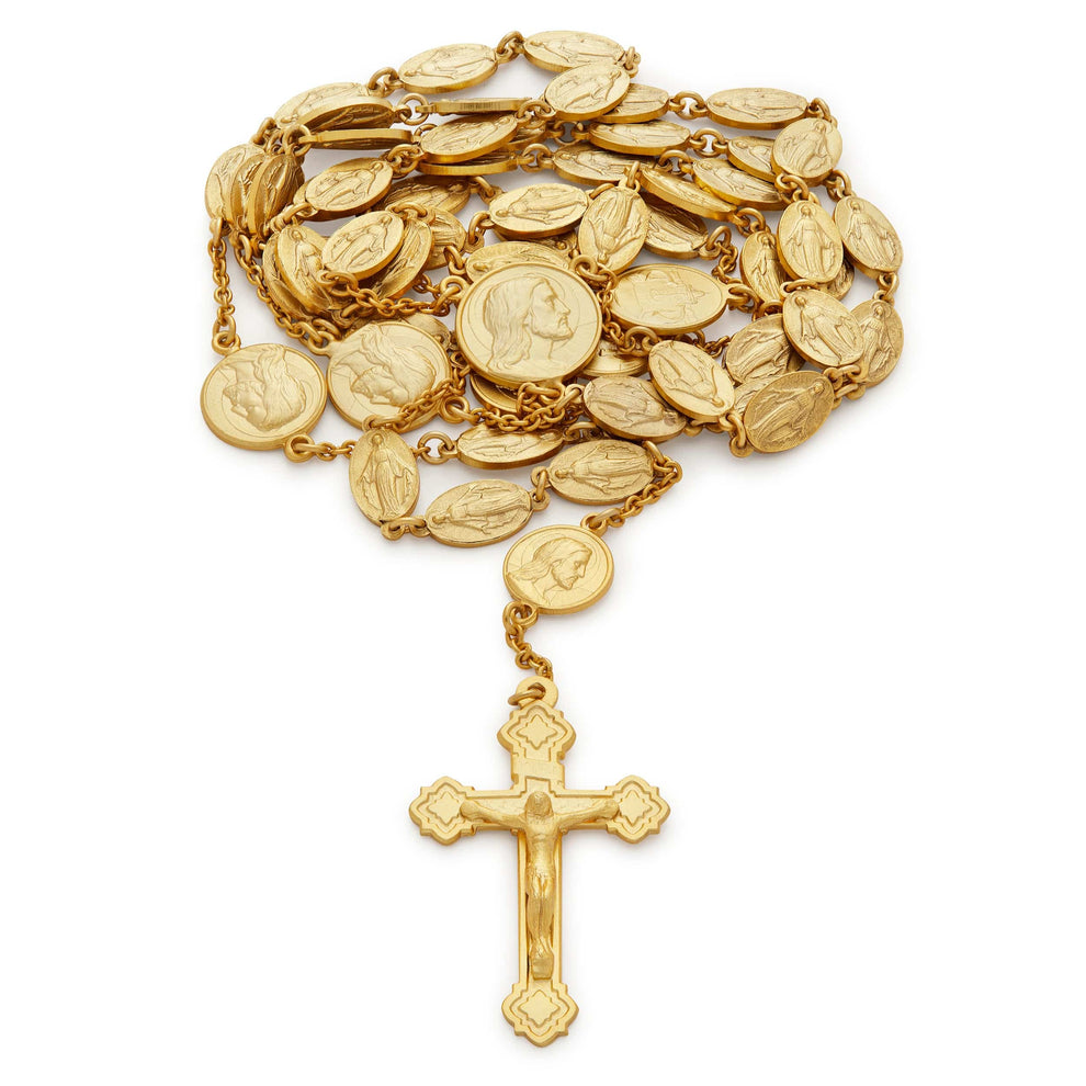 Miraculous Mary Gold Plated Silver Rosary | MONDO CATTOLICO