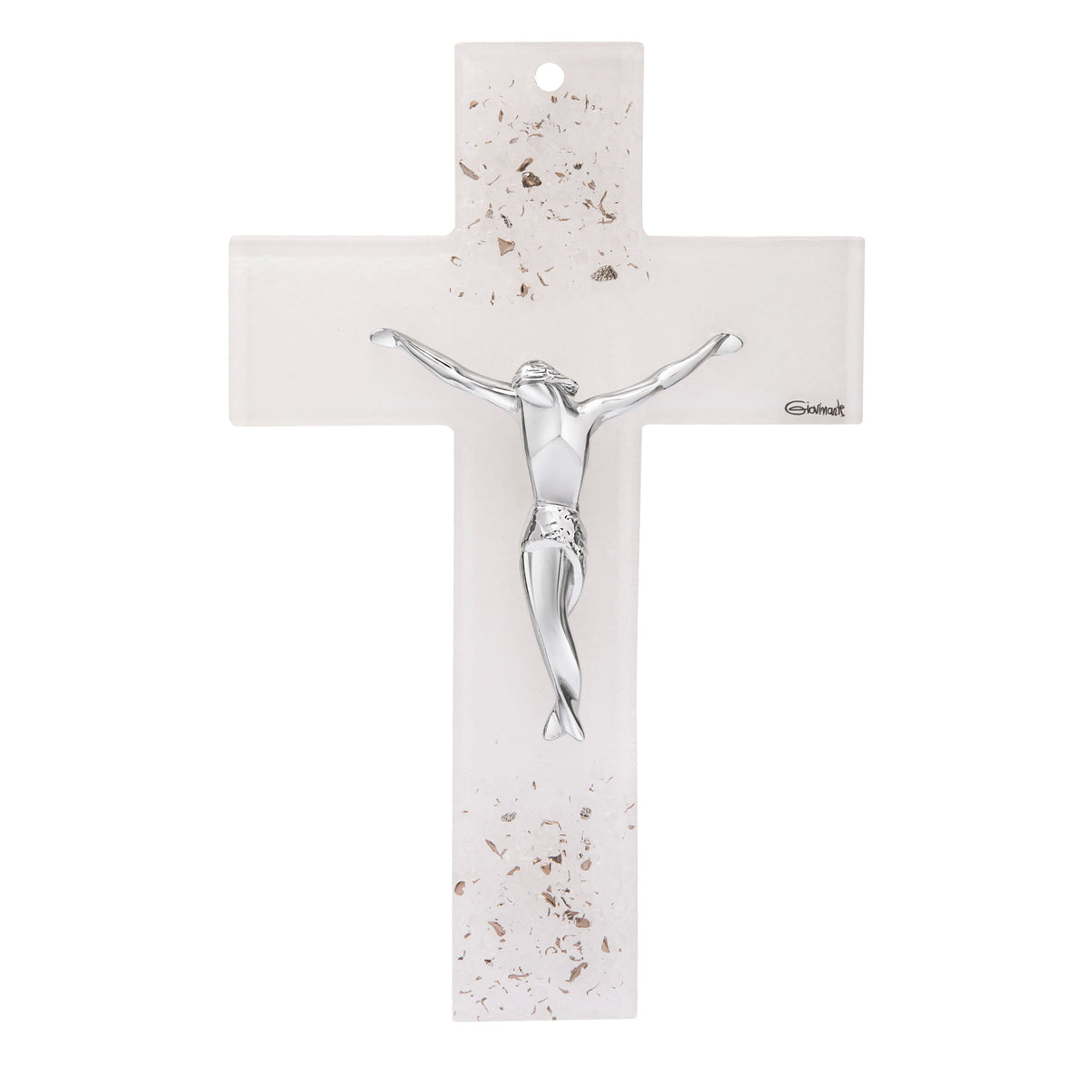 Murano Glass Crucifix with 3D Details Modern Style | MONDO CATTOLICO