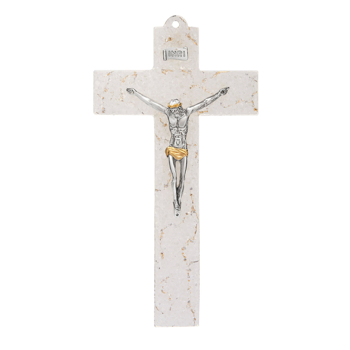 Murano Glass Crucifix with Golden Details | MONDO CATTOLICO