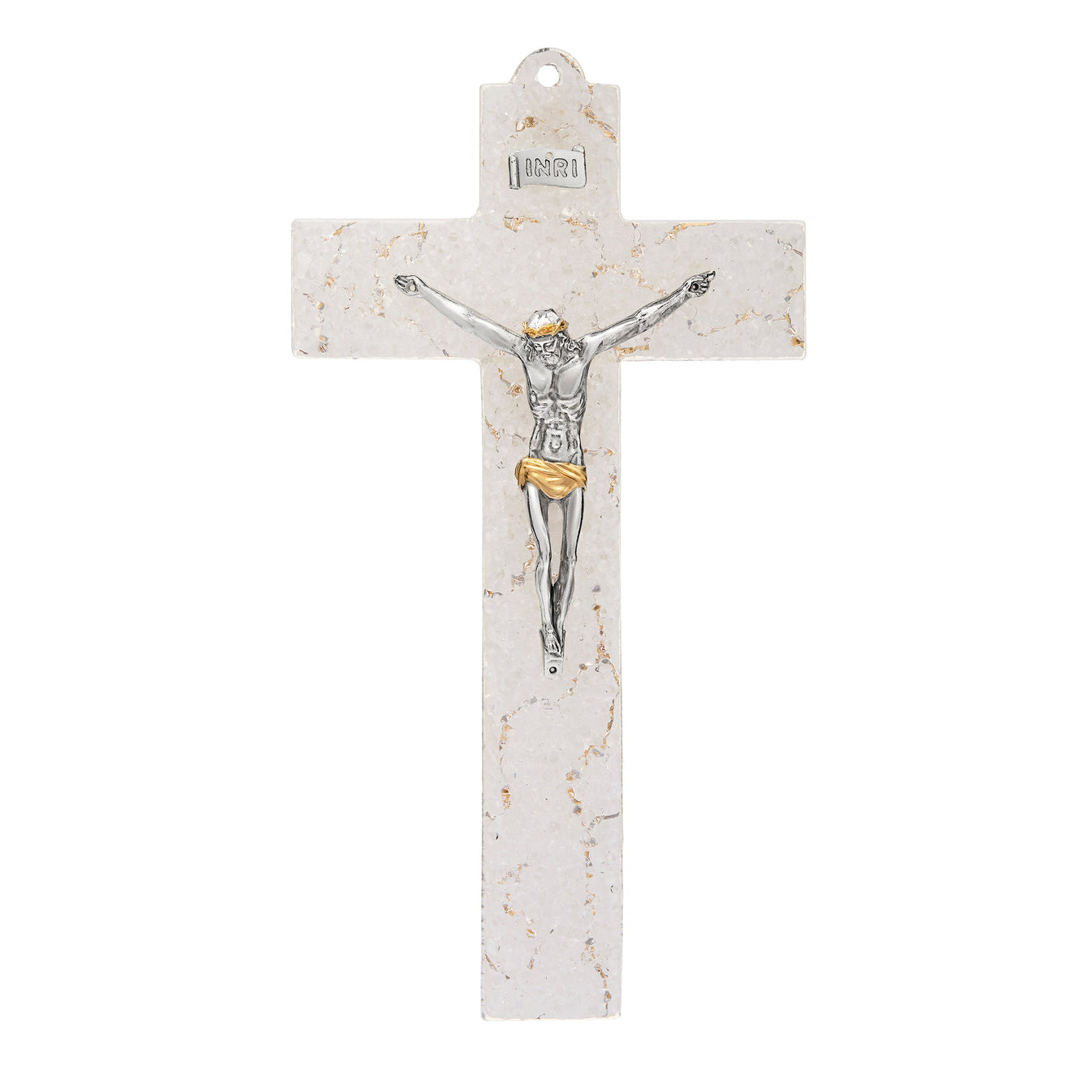 Murano Glass Crucifix with Golden Details | MONDO CATTOLICO