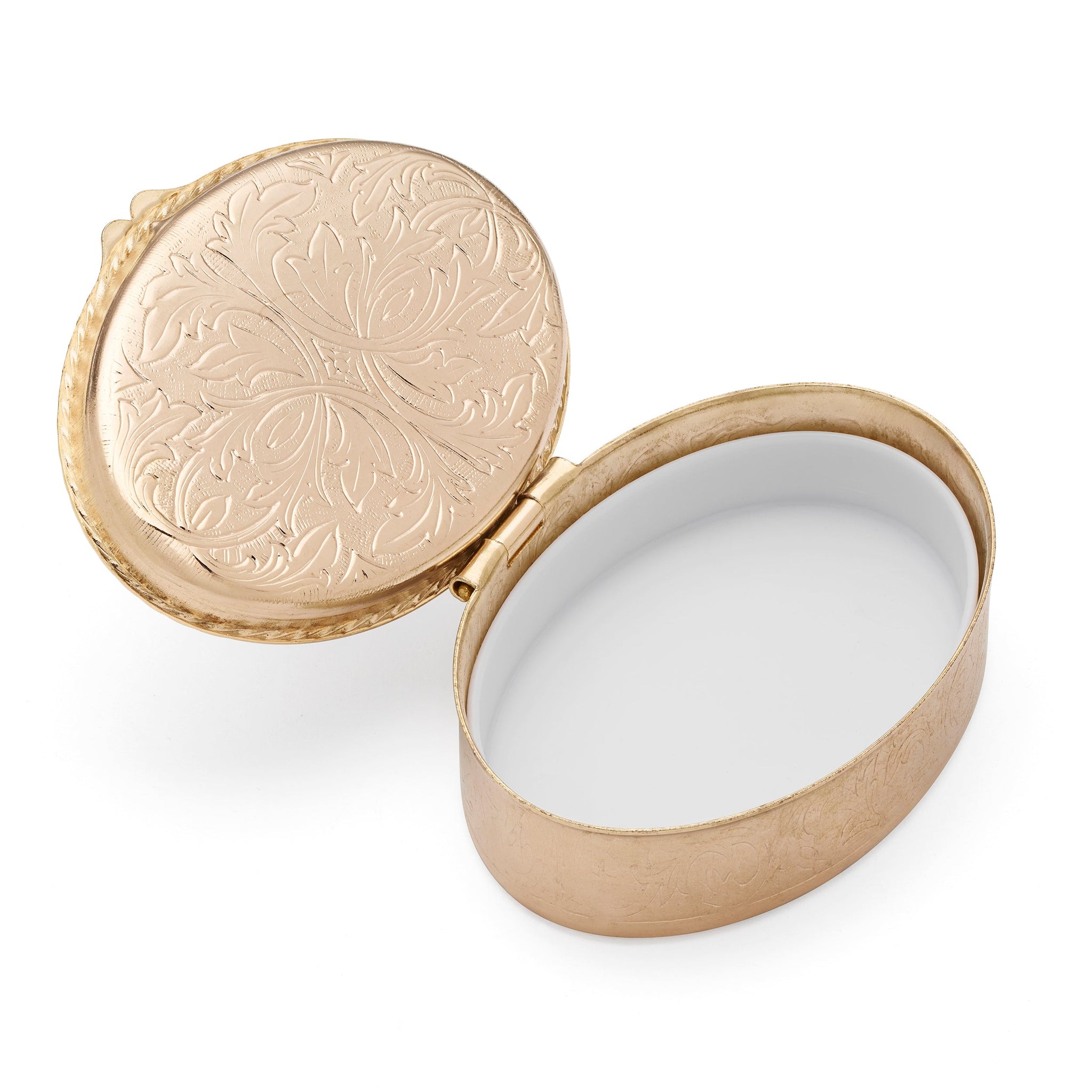 Oval Pill Box in Gold-tone Metal of Pope Leo XIV | MONDO CATTOLICO