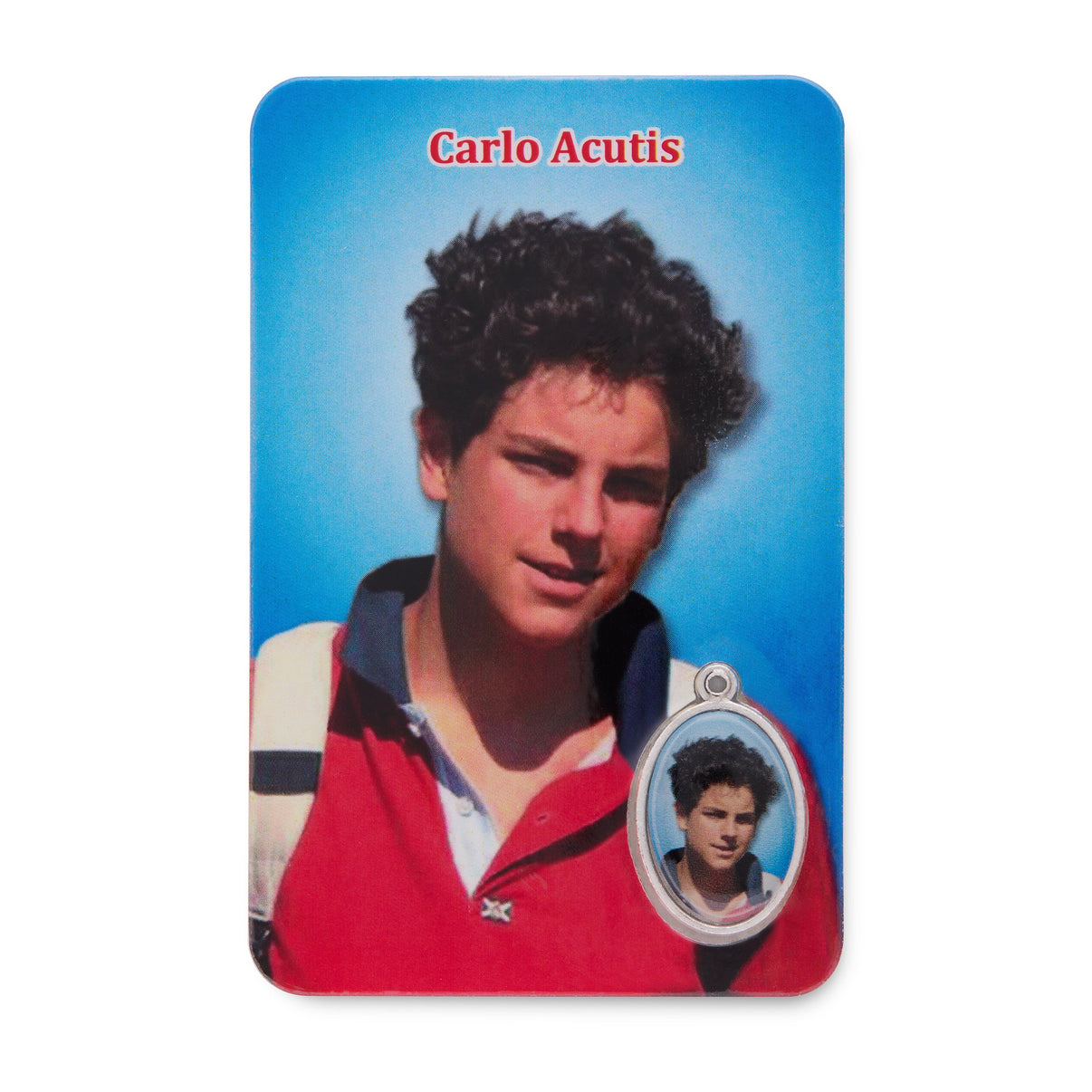 Plasticized Holy Card of Saint Carlo Acutis | MONDO CATTOLICO
