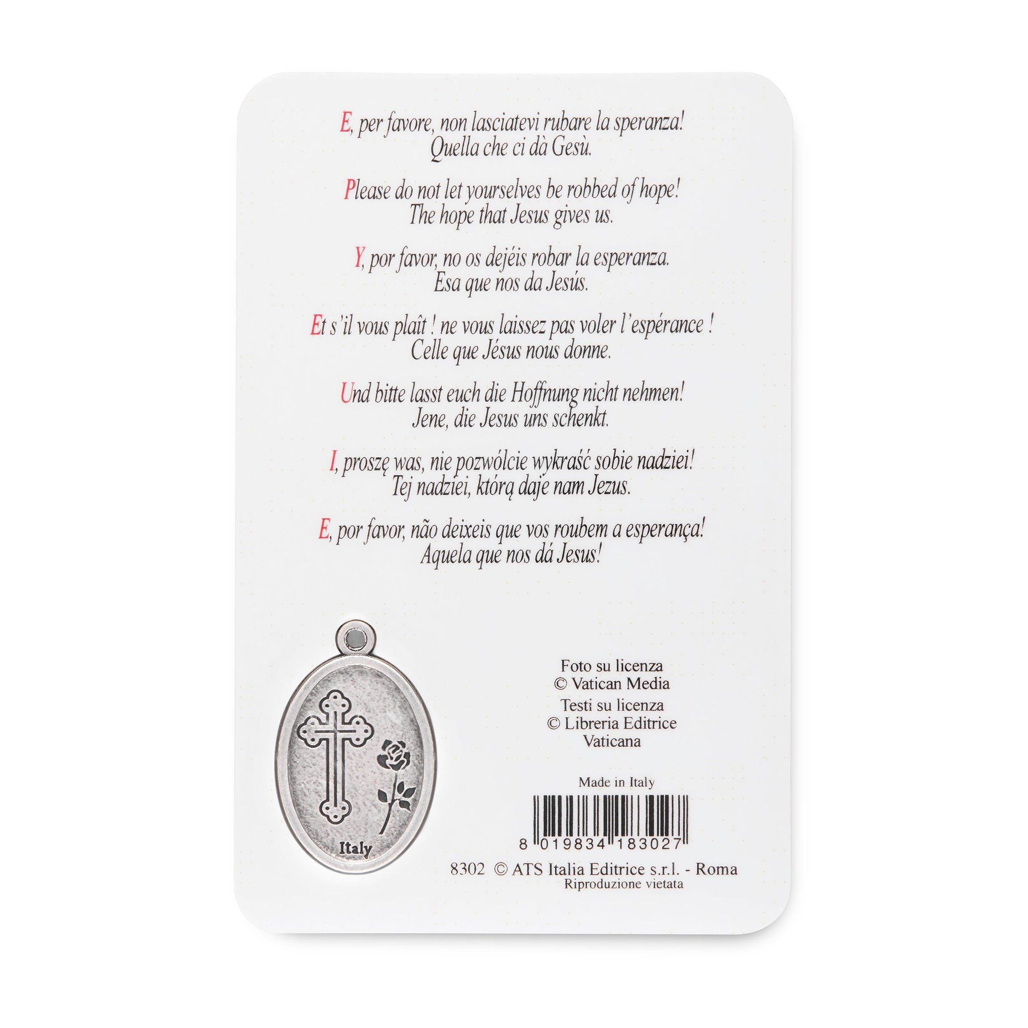 Plasticized Holy Card of Pope Francis and St. Peter's Basilica with ...