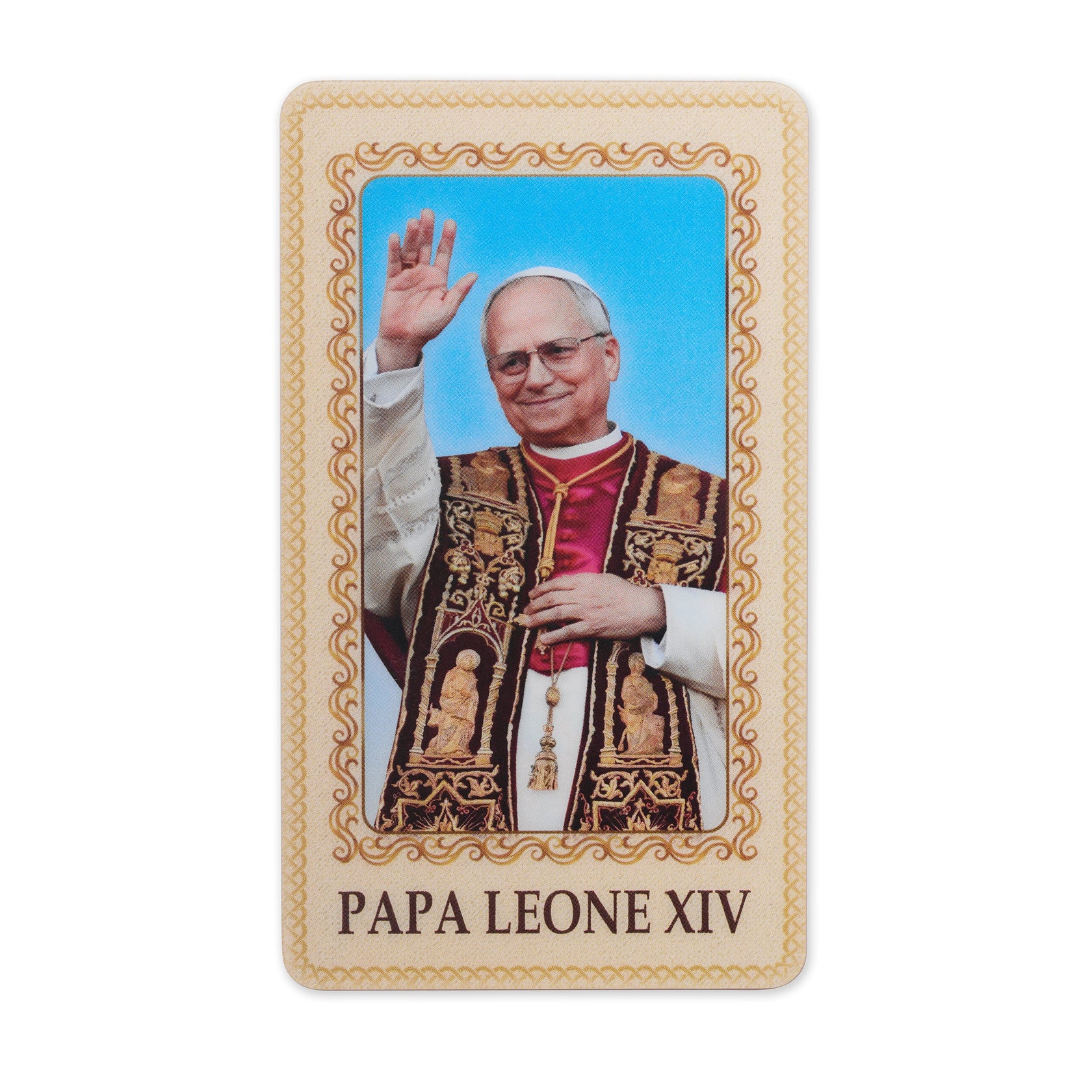 Plastifizierte Heilige Karte von Papst Leo XIV. | MONDO CATTOLICO