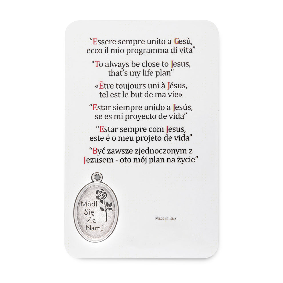 Plasticized Holy Card of Saint Carlo Acutis | MONDO CATTOLICO