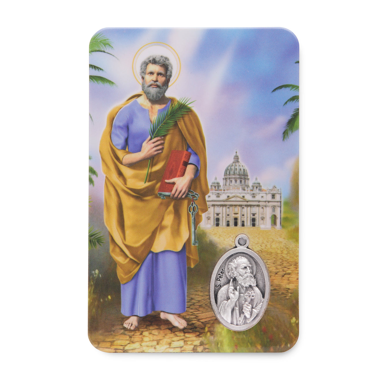 Plasticized Holy Card of St. Peter | MONDO CATTOLICO
