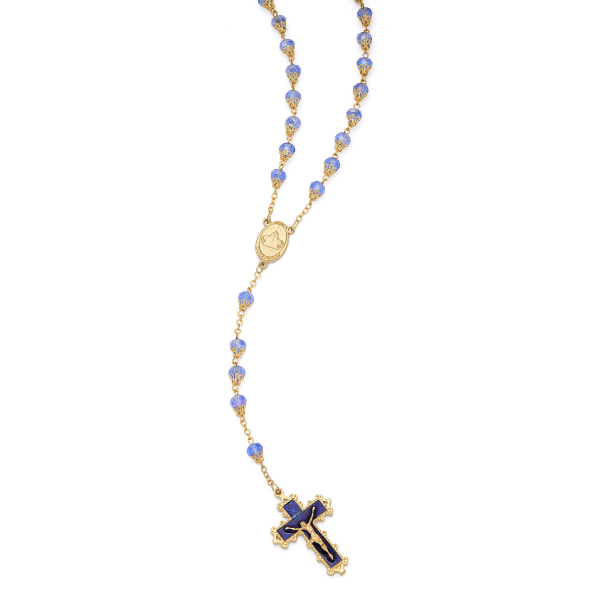 Pope Francis Rosary with Light Blue Balloon-shape Crystal Beads | MONDO ...