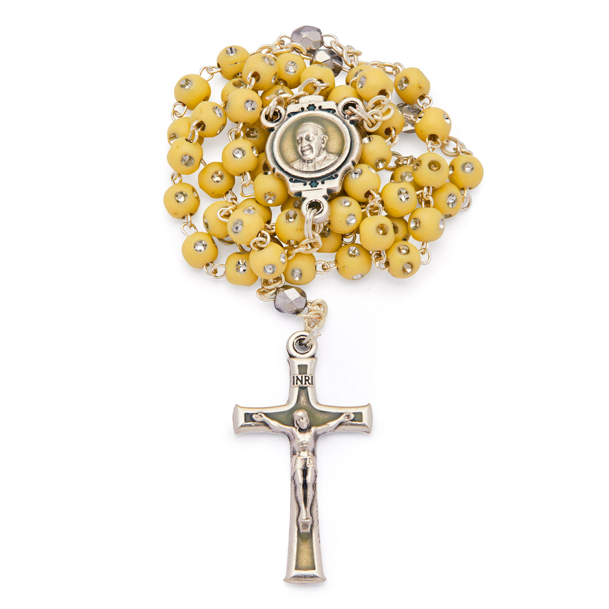 Pope Francis Rosary with Yellow Beads | MONDO CATTOLICO