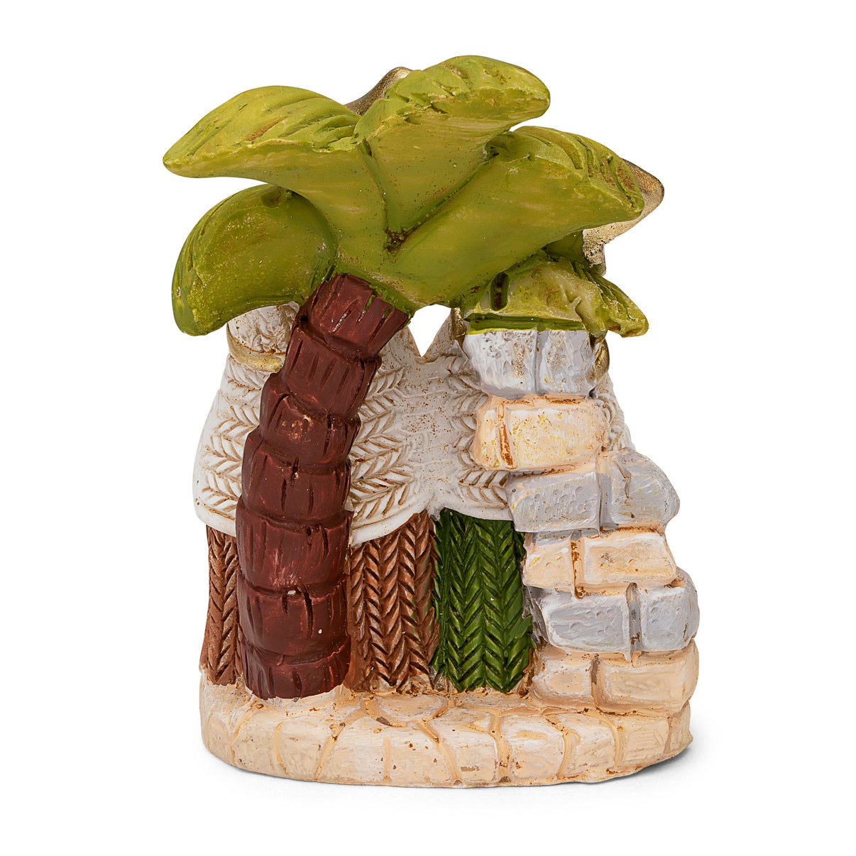 Resin Nativity Scene With Palm Tree | MONDO CATTOLICO