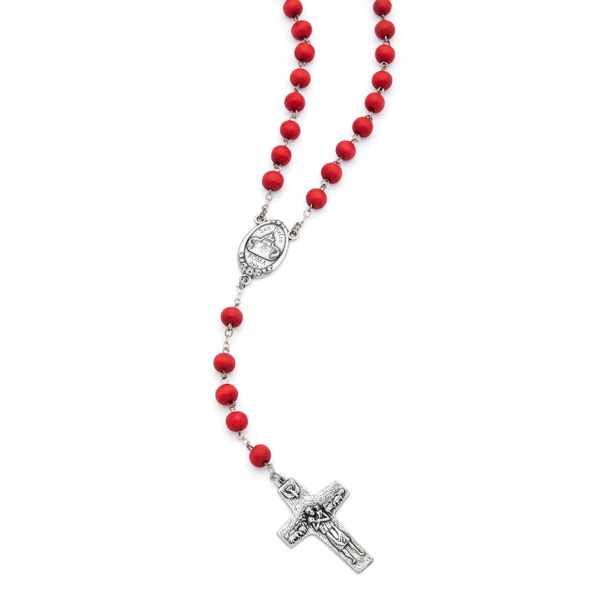 Rose Petal Pope Francis Boxed Rosary | MONDO CATTOLICO