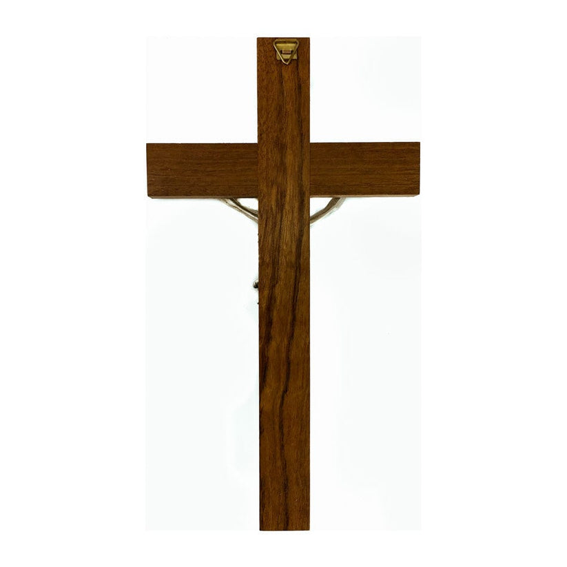 Walnut Wood Crucifix with Light Inlay | MONDO CATTOLICO