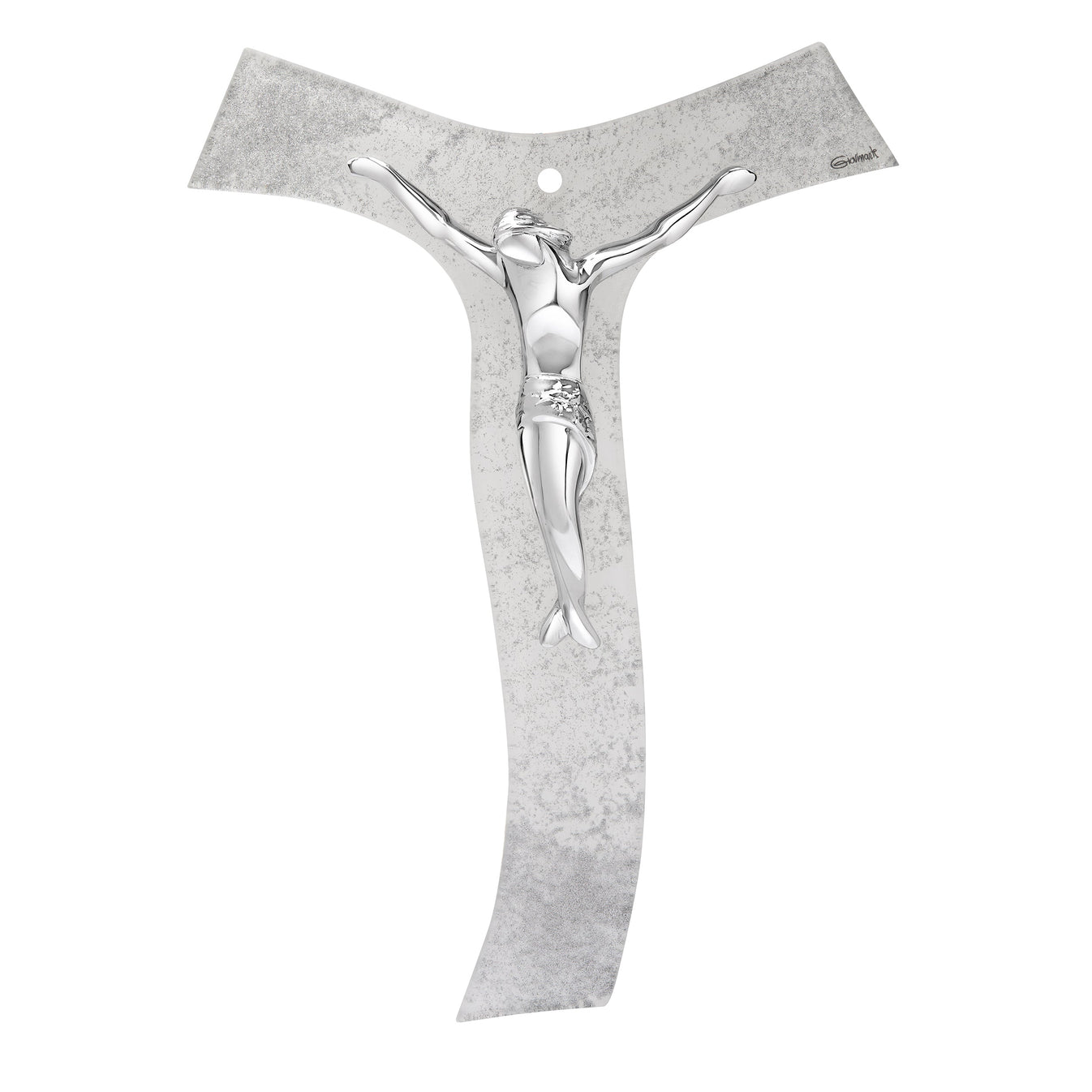 Wavy Murano Glass Tau Cross Modern Style | MONDO CATTOLICO