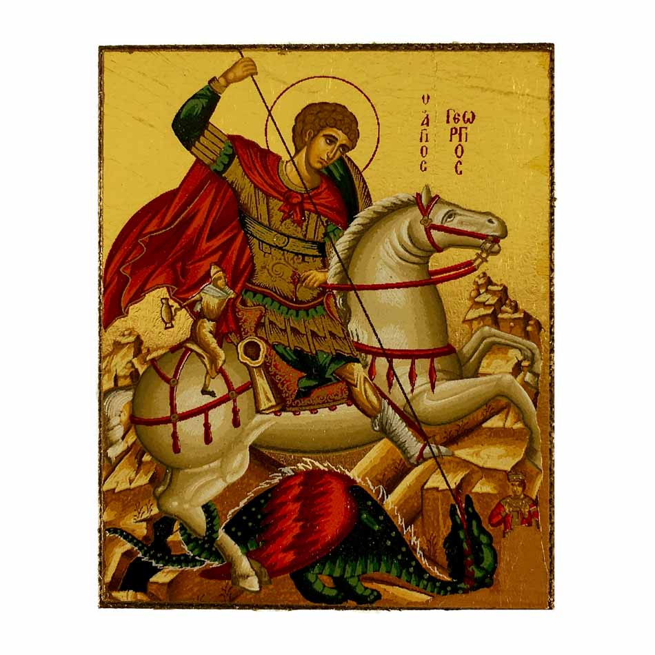 Wooden Icon of St. George | MONDO CATTOLICO