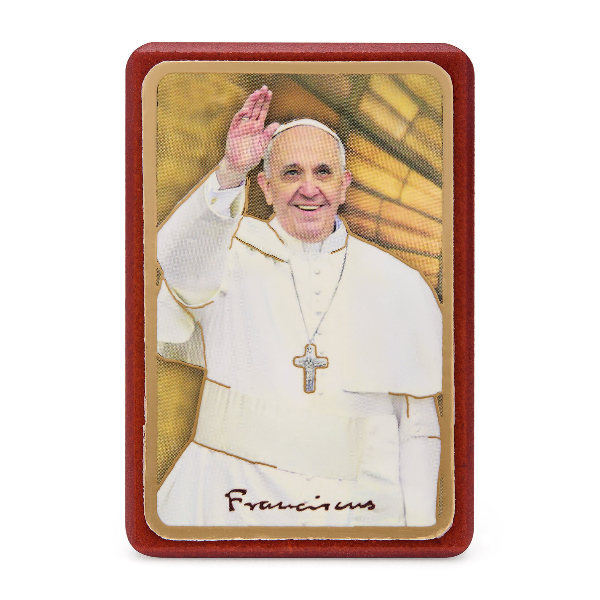 Wooden Picture of Pope Francis | MONDO CATTOLICO