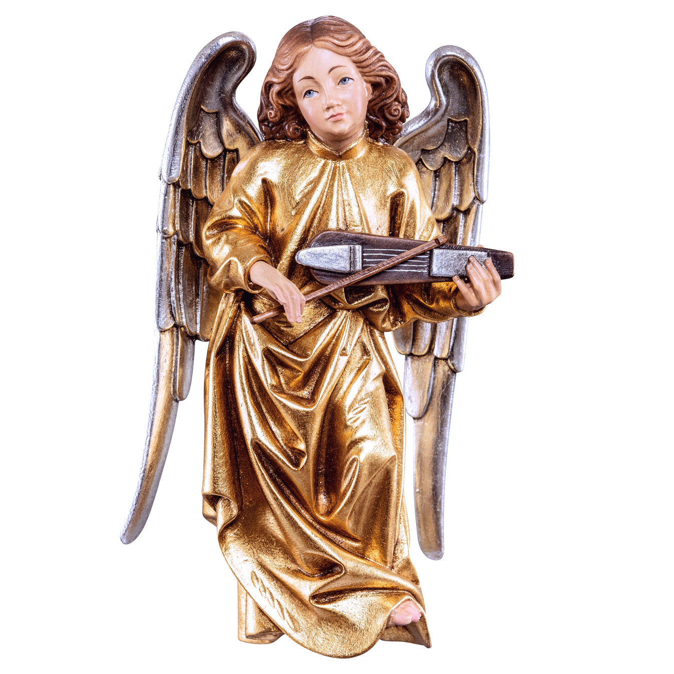 Wooden statue of Pacher angel with violin | MONDO CATTOLICO