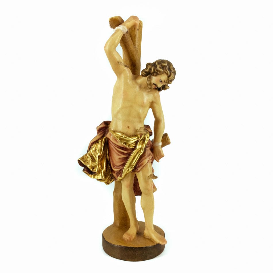 Wooden Statue of St. Sebastian Pierced with Arrows | MONDO CATTOLICO