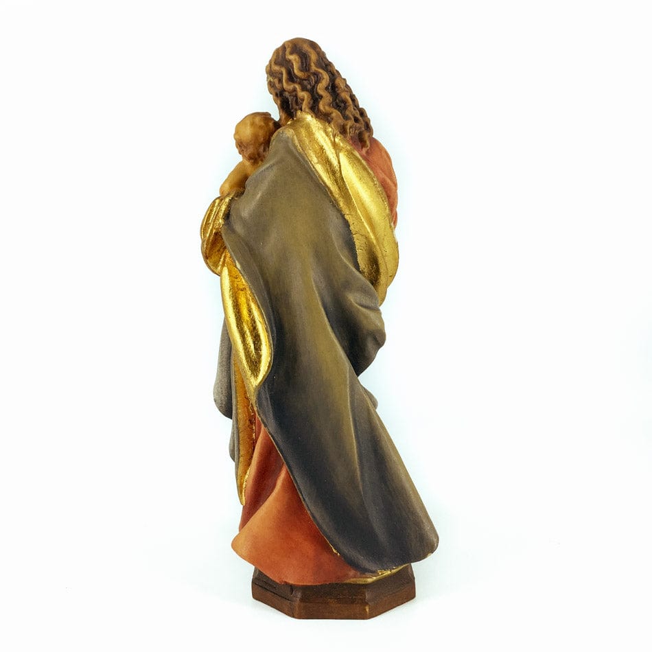 Wooden Statue of the Virgin Mary with Golden Veil | MONDO CATTOLICO
