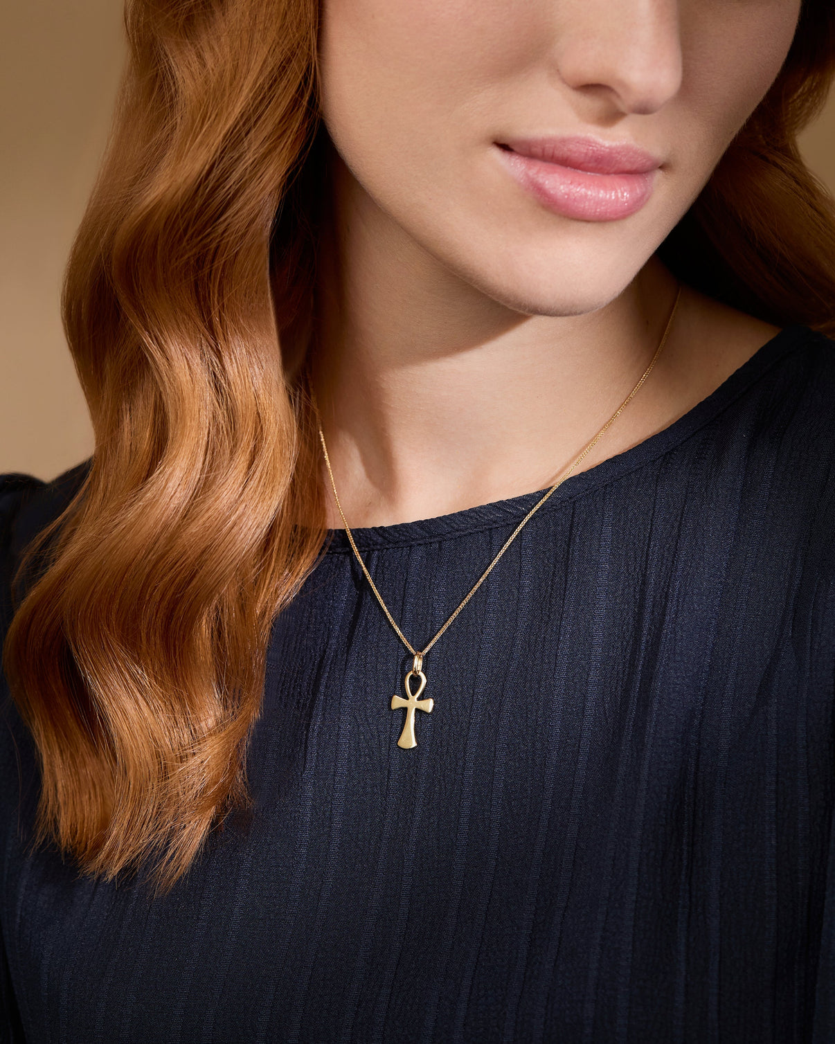 Yellow Gold Ankh Symbol Pendant | MONDO CATTOLICO